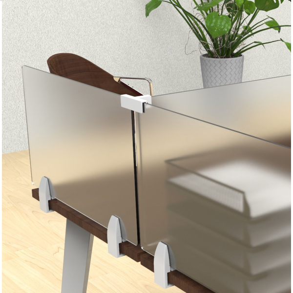 3-Way Connector Panel Bracket | Desk Shield Stabilizer