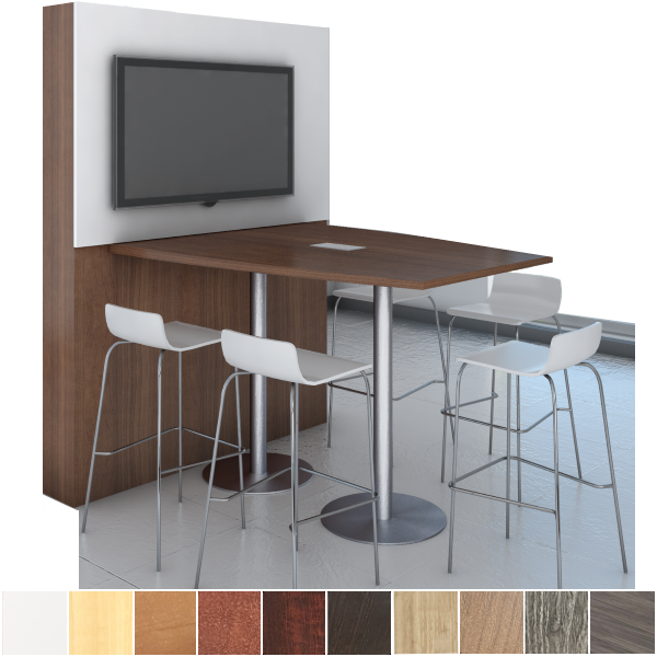 6' Power Ready Standing Height Boat Shaped Table | Dallas