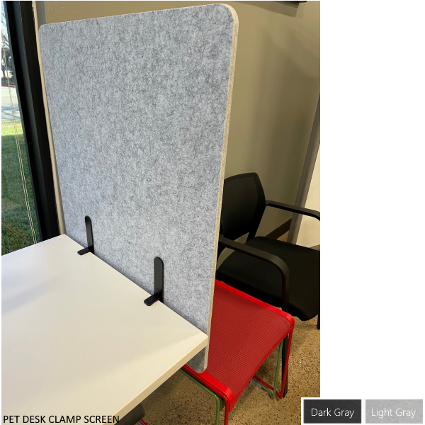 PET Soundproof Privacy Acoustic Side Mount Desk Shield | 24"W x 30"H