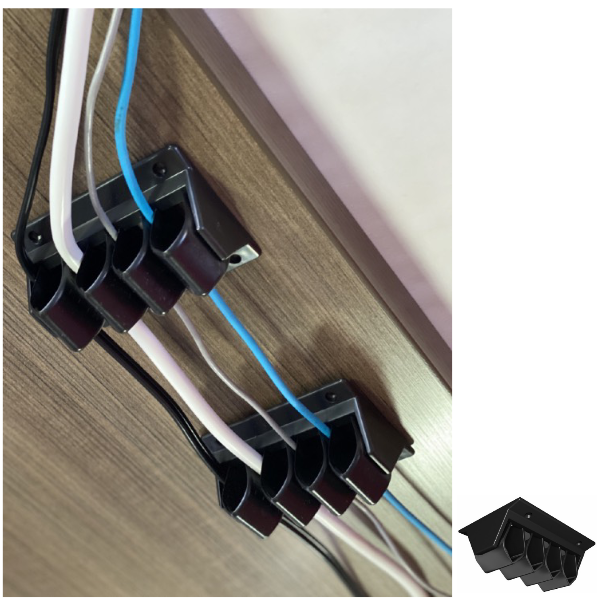 Cable Manager for Desk | Wire Holder Grip Plate | Black or Silver