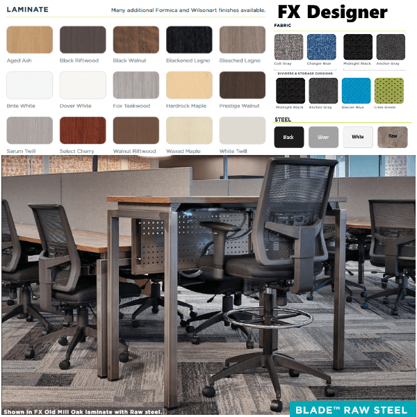 Blade 120° 8-Pod Modular Benching | 120° Workstations | 20"H Glass ...