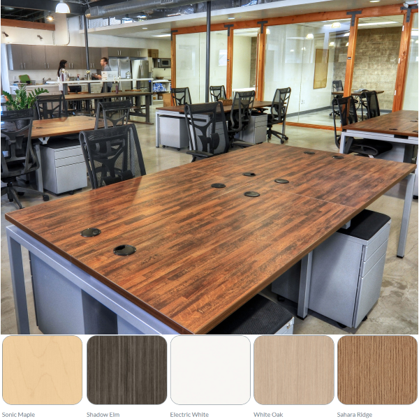 Blade Contemporary Modular Benching Desks | 11' | 12' | Dallas