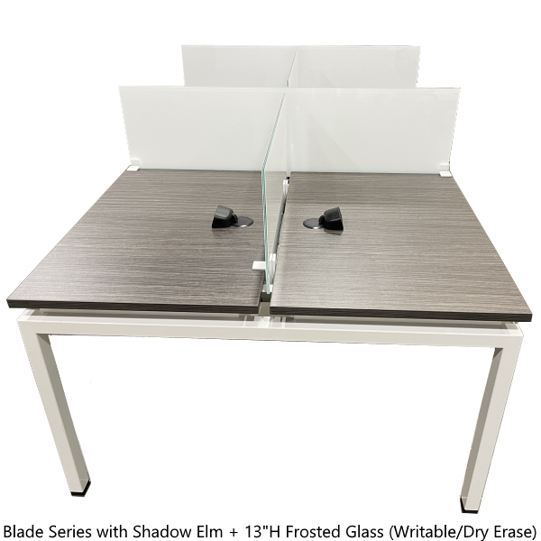 Blade 2x3 Modular Desks - 6-Person Privacy Glass Top Workstations ...