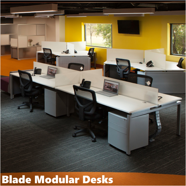 Blade Modular Benching Workstations | Frosted Glass Dividers | Dallas
