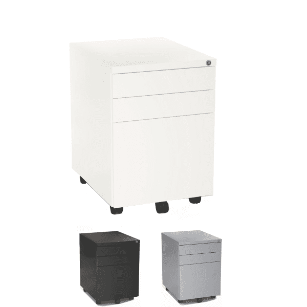 Blade Mobile 3-Drawer BBF Storage Pedestal | Clear Design