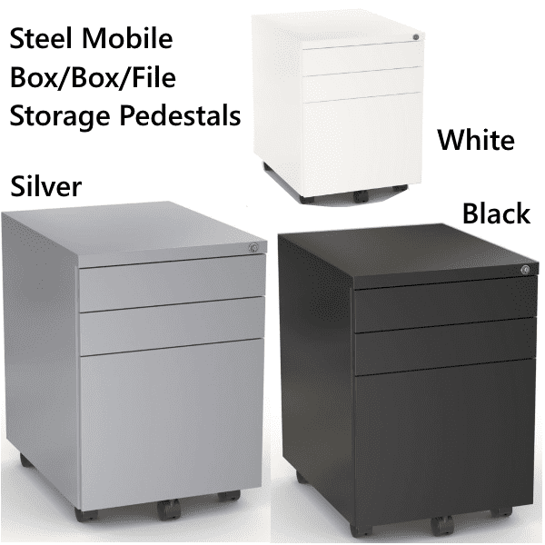 Blade Mobile 3-Drawer BBF Storage Pedestal | Clear Design