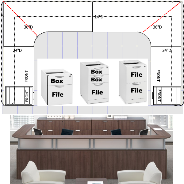 Borders Dual Curved Team Reception Desk - Anderson & Worth Office ...