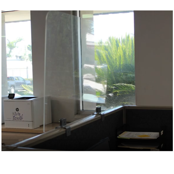 42" Clear Plexiglas Cubicle Extender Panel | Removable Cubicle Panel