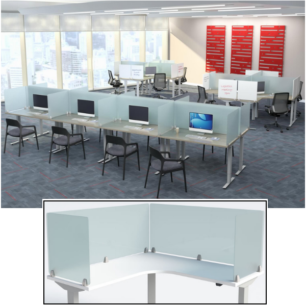 Clear or Frosted Acrylic Panels | Hygienic Office Desk Panels