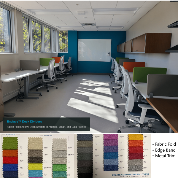 Edge Band Desk Mount Fabric Panel | Office Desk Mount Partitions