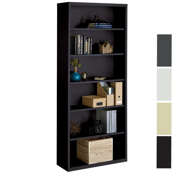 Fortress Series 6-Shelf Steel Bookcase | 5 Adjustable Shelves