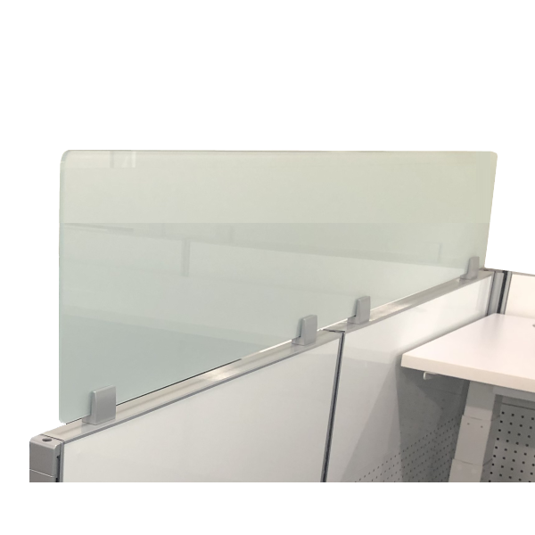 Top Mount Frosted Glass Cubicle Extender | Writable Surface