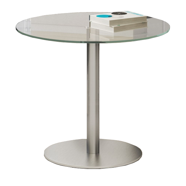 Round Glass Bar Height Table | Round Platform Base