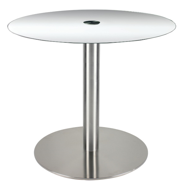 Round Glass Bar Height Table | Round Platform Base