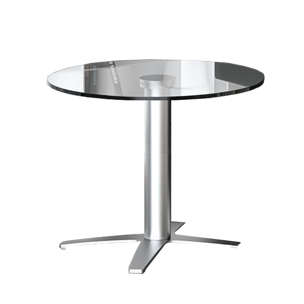 Round Glass Cafe Table | 24" | 30" | Steel Prong Base