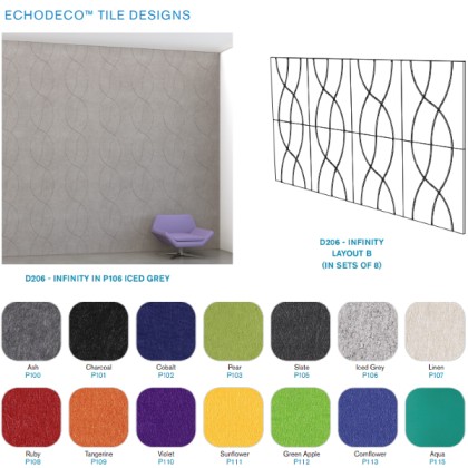 Infinity Acoustical Sound Proofing Wall Tiles | Wall Covering | Set of 8