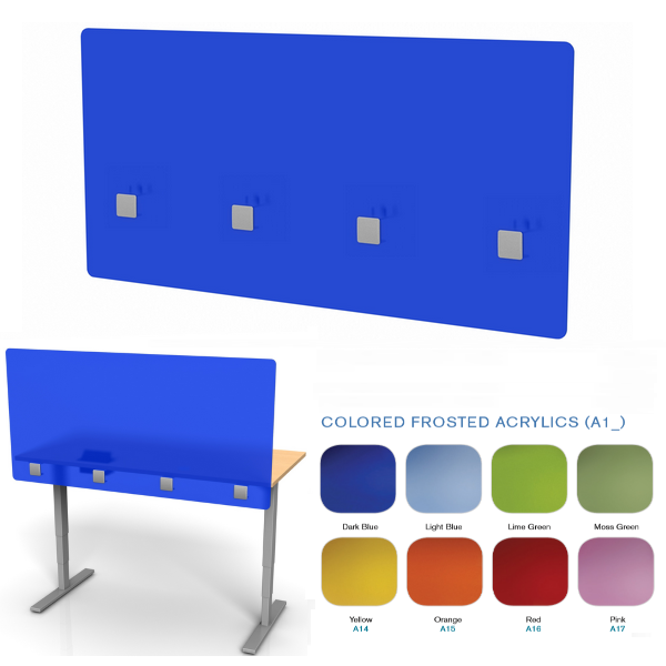 New Midtown™ Colored Acrylic Desk Panel - Acrylic Privacy Screens
