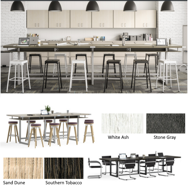 Safco Mirella Touchdown Table | 12' - Standing Conference Table