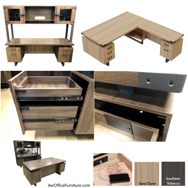 Mirella Western Executive L-Desk | Dark Accents