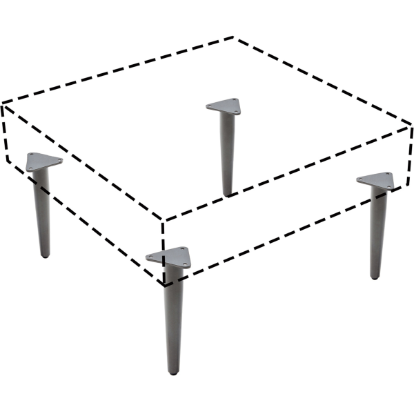 Steel Leg Square End Table | Square Occasional Table | 18"H