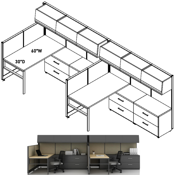 Friant Novo Accounting Team Cubicle | Heavy Filing & Storage Capacity
