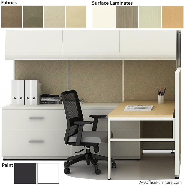 Friant Novo Accounting Cubicle | Filing & Overhead Storage Capacity