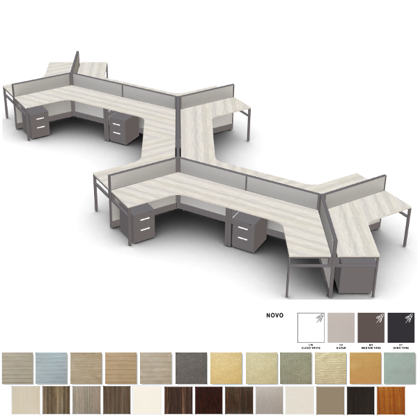Novo 120° Surface Workstations | Set of 12 | 39"H | 27 Fabrics