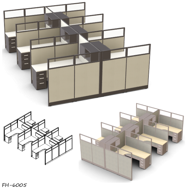 Novo 6 Cubicles | 67"H | 27 Fabrics | 19 Laminates | 4 Paint Colors