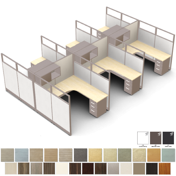 Novo 6 Cubicles | 67"H | 27 Fabrics | 19 Laminates | 4 Paint Colors
