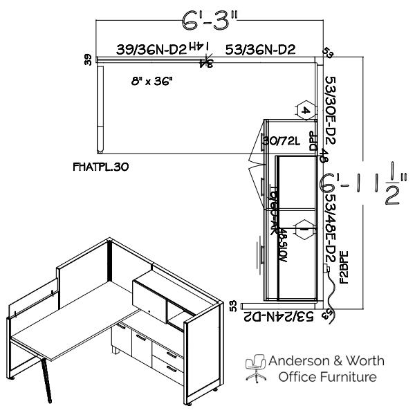 Novo Cubicle | 6' x 6.5' | 53"H | 27 Fabrics | 19 Laminates | 4 Paints