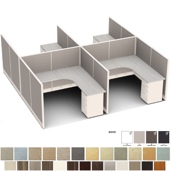 Novo Cubicle | Set of 4 Cubicles | 53" | 27 Fabrics | 19 Laminates | 4 ...