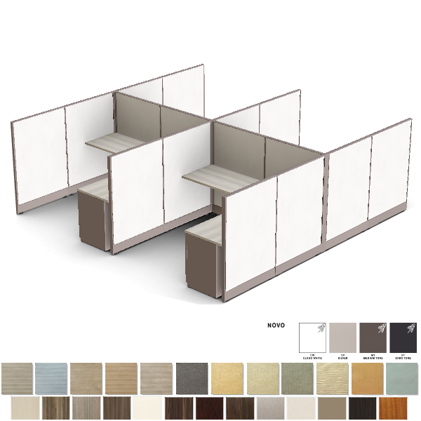 Novo Cubicle | Set of 4 Cubicles | 53" | 27 Fabrics | 19 Laminates | 4 ...