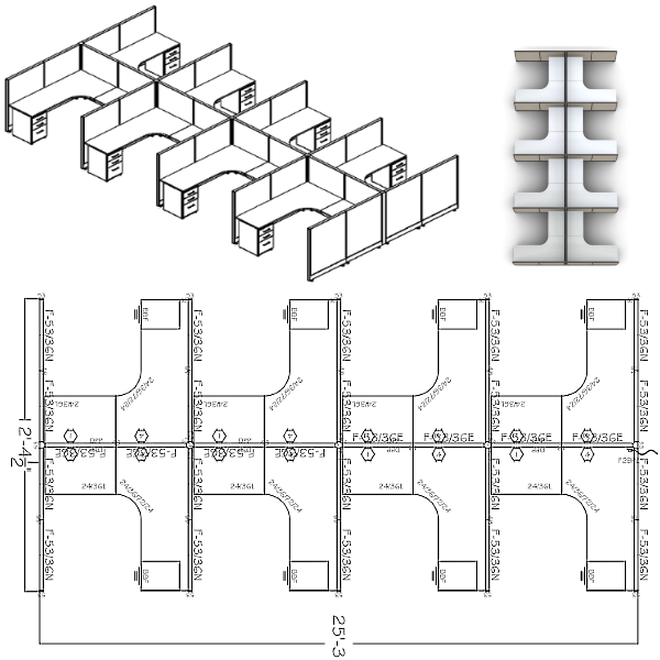 Novo Cubicle | Set of 8 Cubicles | 53" | 27 Fabrics | 19 Laminates | 4 ...