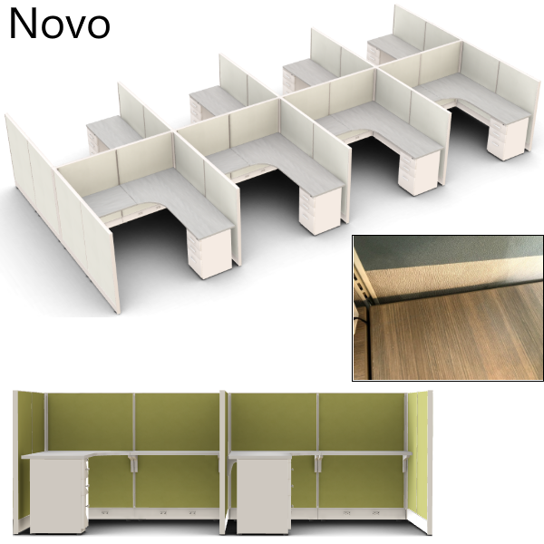Novo Cubicle | Set of 8 Cubicles | 53" | 27 Fabrics | 19 Laminates | 4 ...