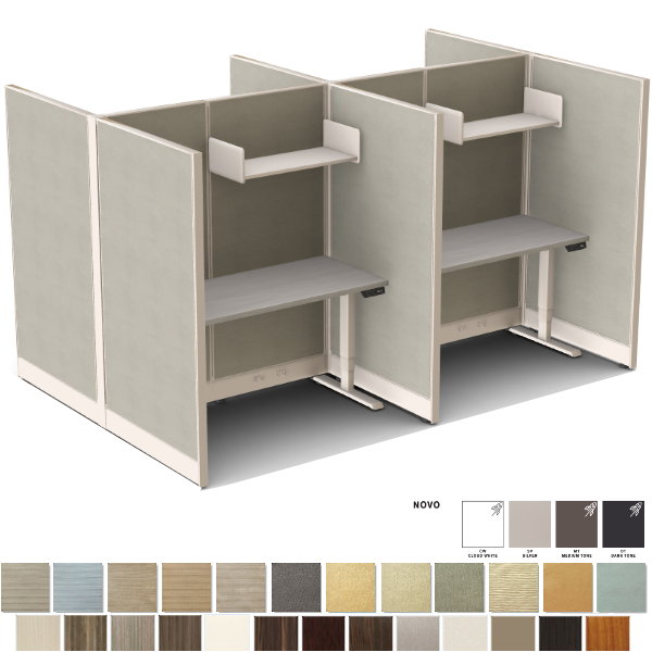 Friant Novo Sit to Stand Cubicles | Filing & Overhead Storage Capacity