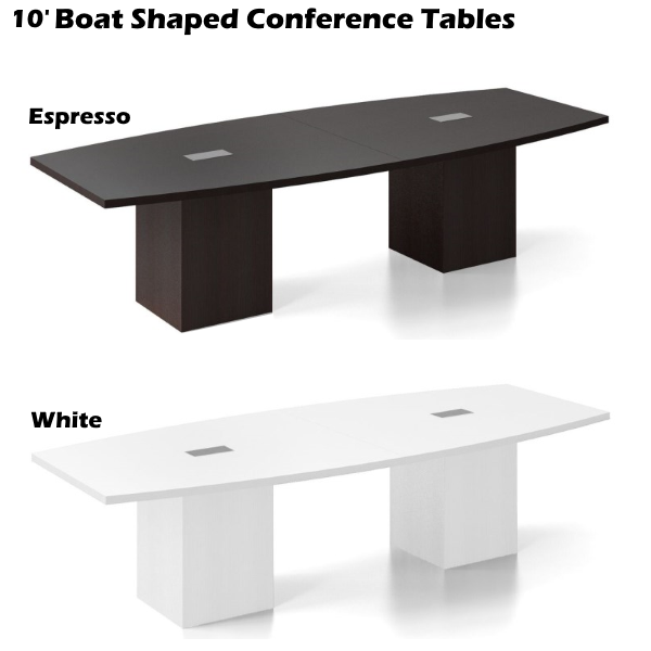 10' Cubed Based Boat Shaped Conference Table
