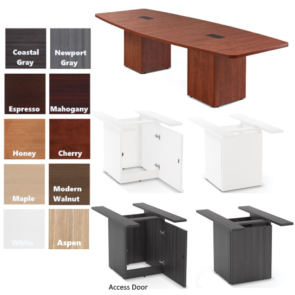 Performance 8' Cubed Boat Shaped Conference Table