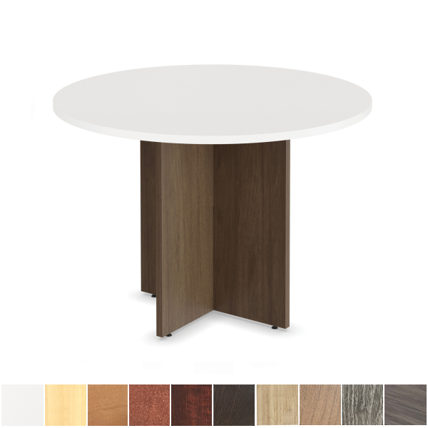 PL Two Tone Round Table | Choose Top + X-Base | 10 Colors