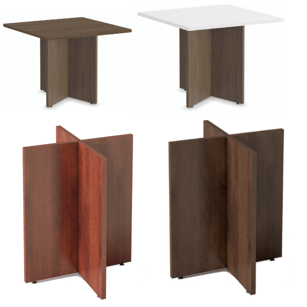 PL Two Tone Square Table | Choose Size + X-Base | 10 Colors