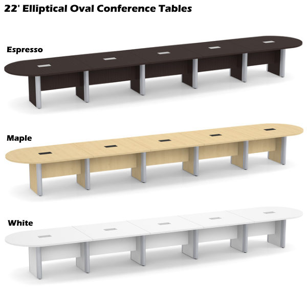 PL 22' Elliptical Leg Oval Conference Table | 10 Colors
