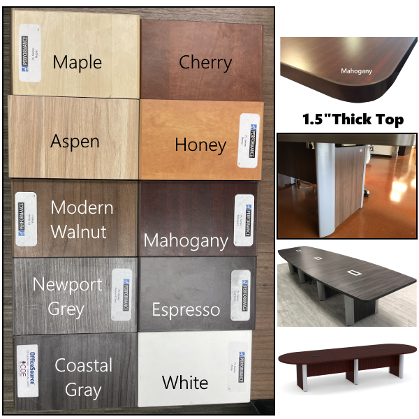 PL 22' Elliptical Leg Oval Conference Table | 10 Colors