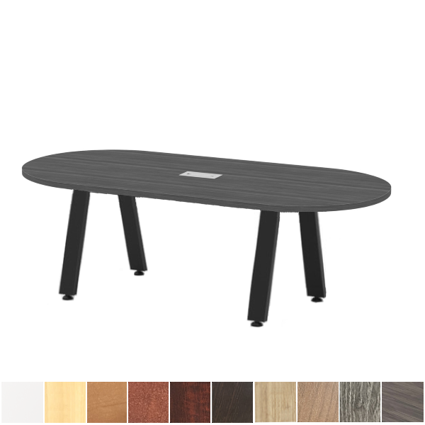 PL 6' Oblique Steel Leg Oval Conference Table | 10 Colors