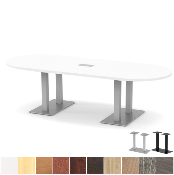 8' Platform Base Oval Shaped Conference Table | Seats 6-8