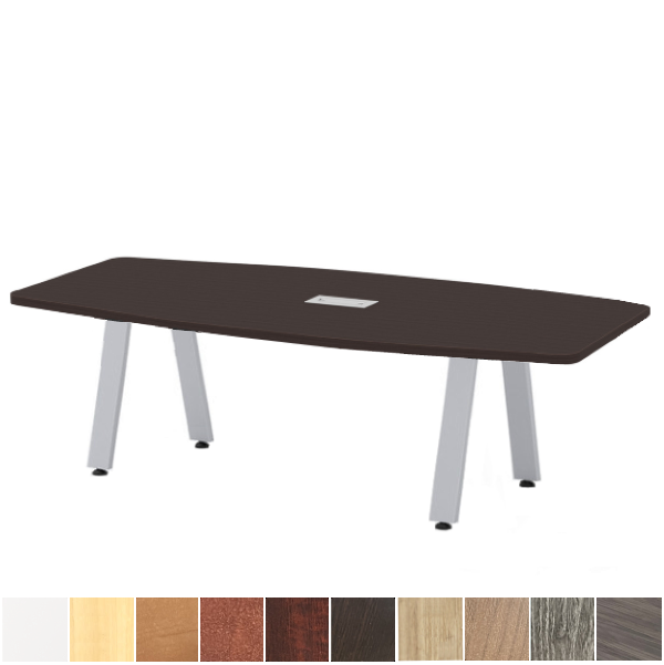 PL 8' Oblique Silver Leg Boat Conference Table | 10 Colors