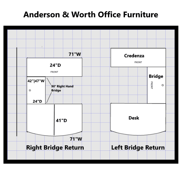 PL 90° Executive Bow Step Front U-Shaped Desk | 5 Colors