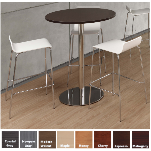 PL Platform Base Round Cafe Height Table with Round Base - Dallas TX
