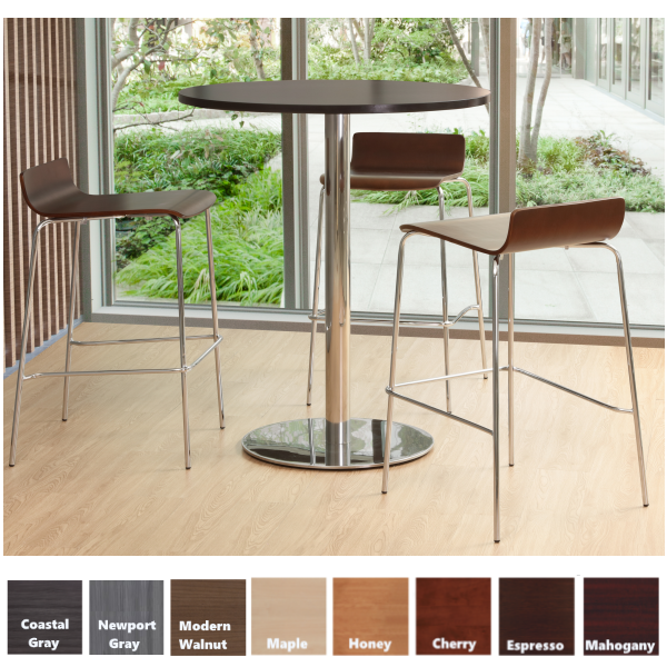 PL Platform Base Round Cafe Height Table with Round Base - Dallas TX