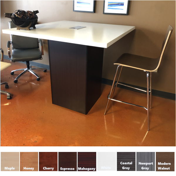 PL Office Source Standing Cube Base Square Table | 10 Colors