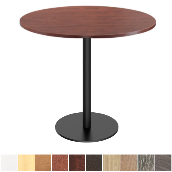 PLT Round Bar Table | Round Matte Black Disc Base | 36" | 42"