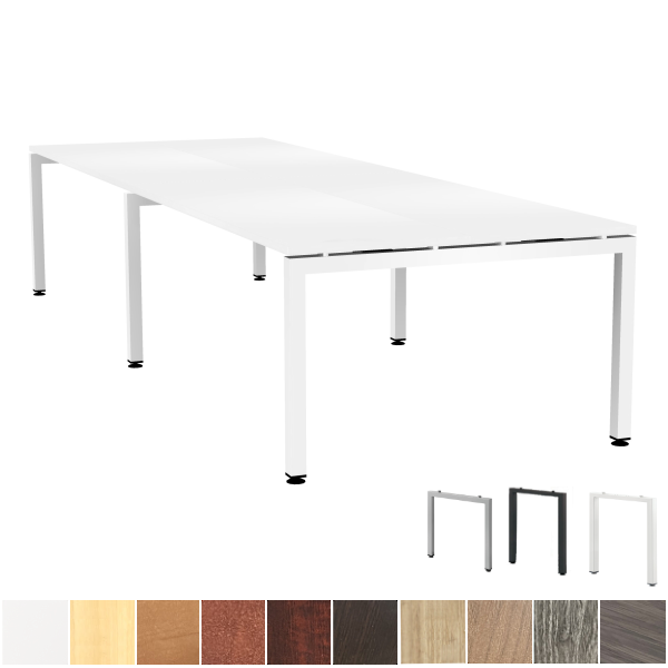 PLT 11' 4-Person Facing Team Desk | 2x2 Facing Team Desk